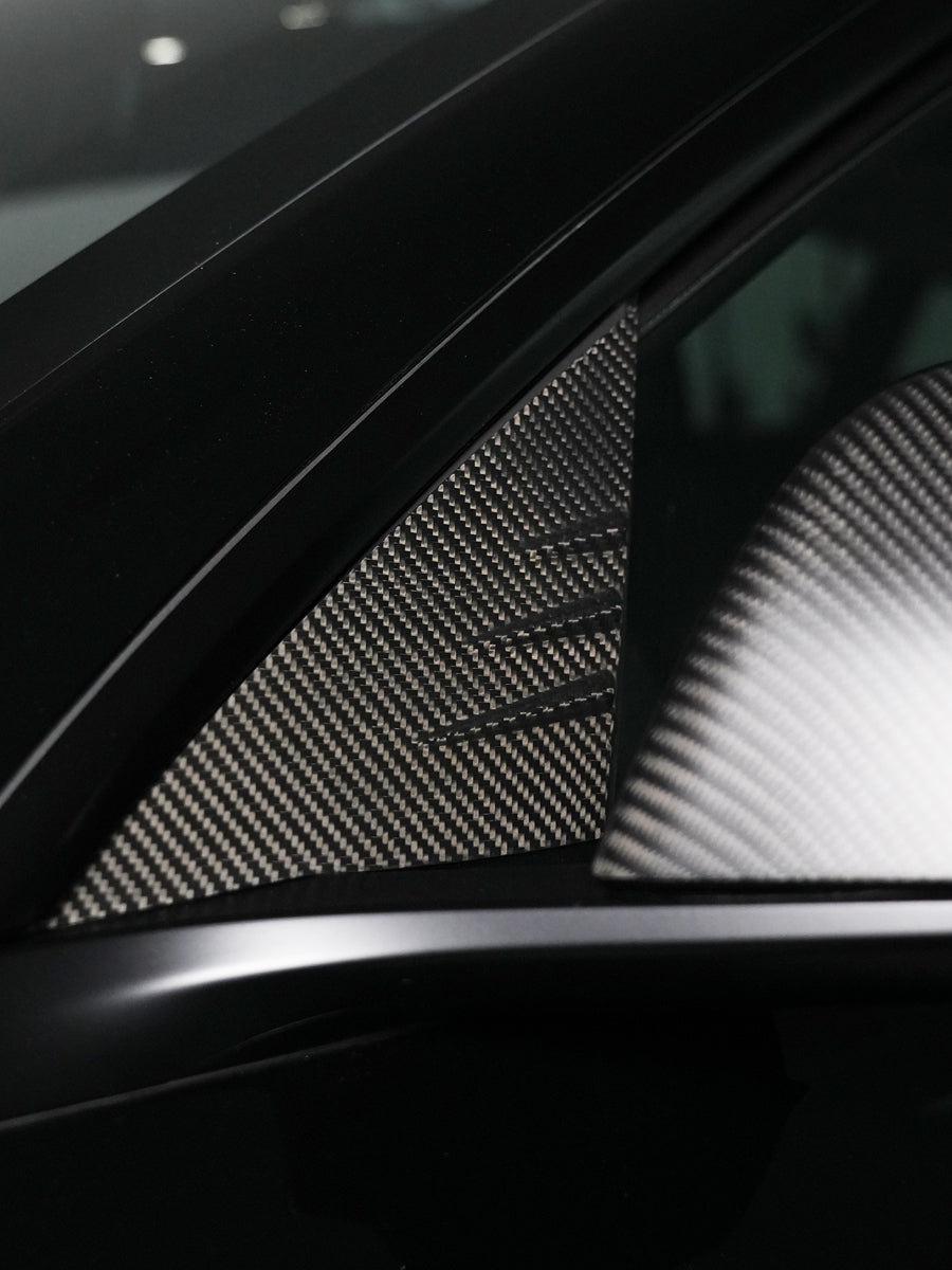 ciiyaa Carbon Fiber A Pillar Window Triangle Cover for Tesla Model 3